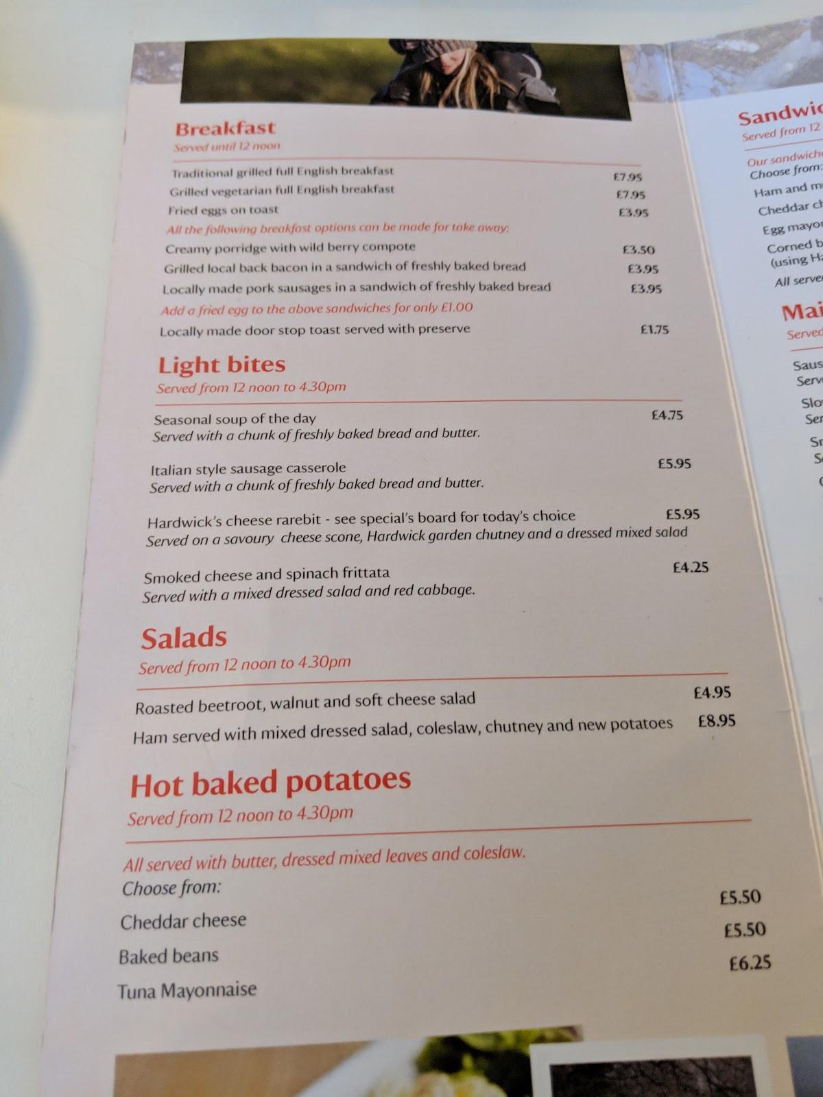 Menu at The Great Barn Restaurant, Glapwell