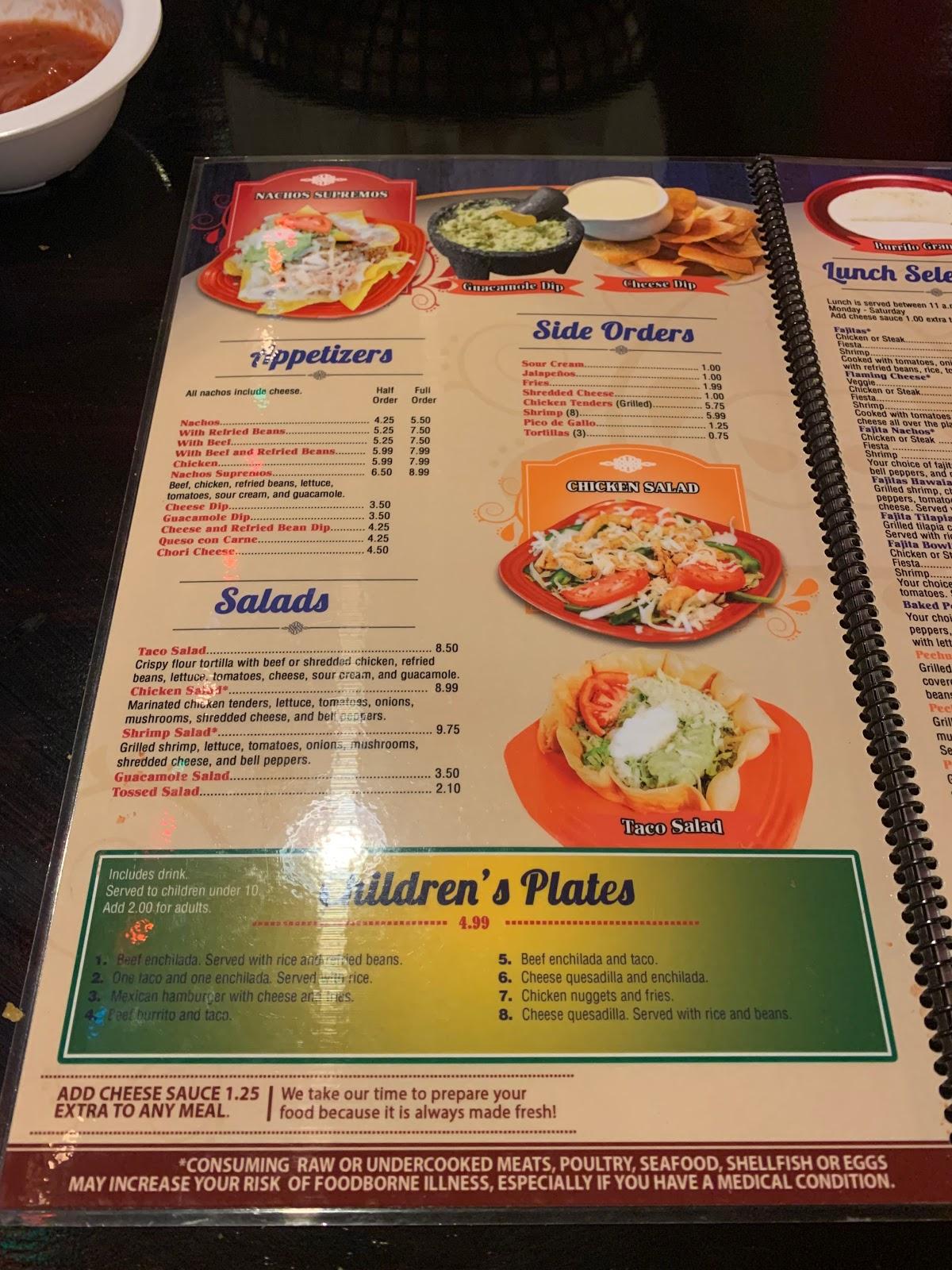 Menu at LOS ARCOSS MEXICAN RESTAURANT, Gardendale