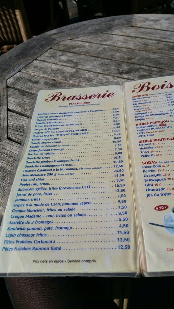 Menu at La Maison Bleue pub & bar, Honfleur