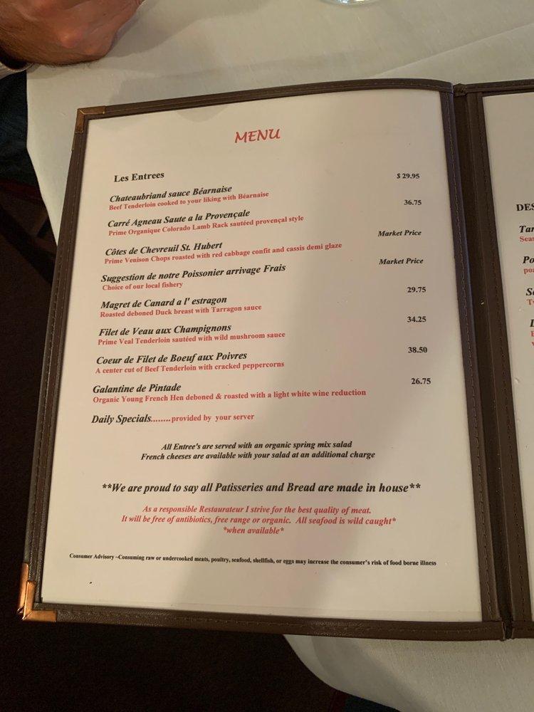 Menu at Cafe Largo, Largo