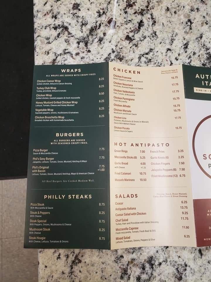 Menu at Scotto's Pizzeria, Myrtle Beach