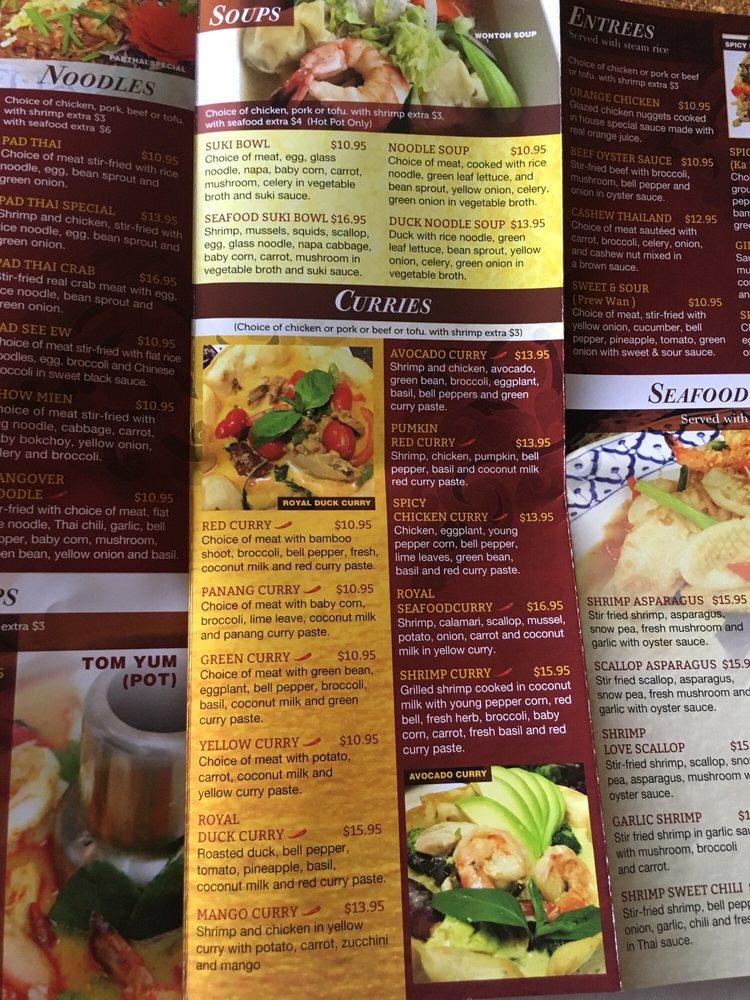 Menu at My Thai Cuisine restaurant, South Lake Tahoe, Lake Tahoe Blvd