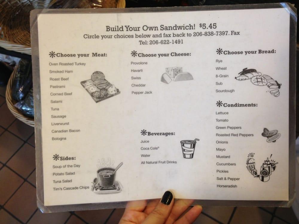 Menu at George's Sausage and Delicatessen restaurant, Seattle