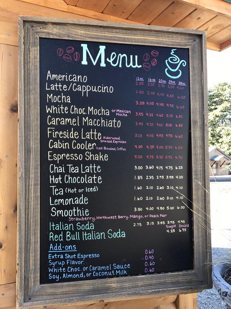 Menu at The Coffee Cabin, Manson