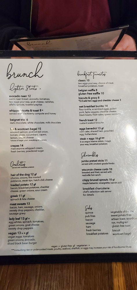 Menu at The Leaf Restaurant, Wooster