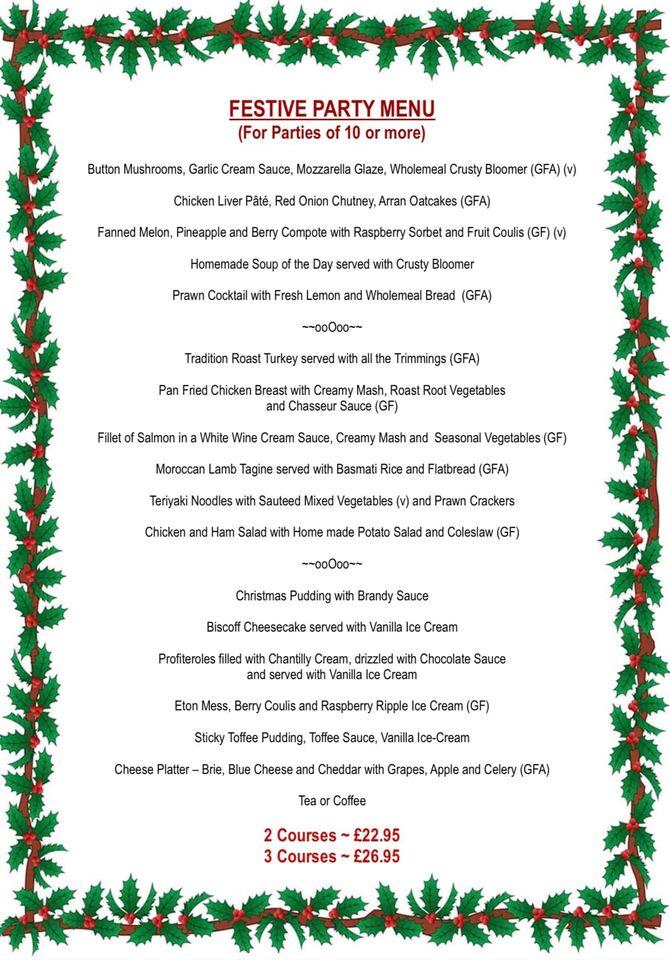 Menu at Chestnuts Restaurant & Hotel, Ayr