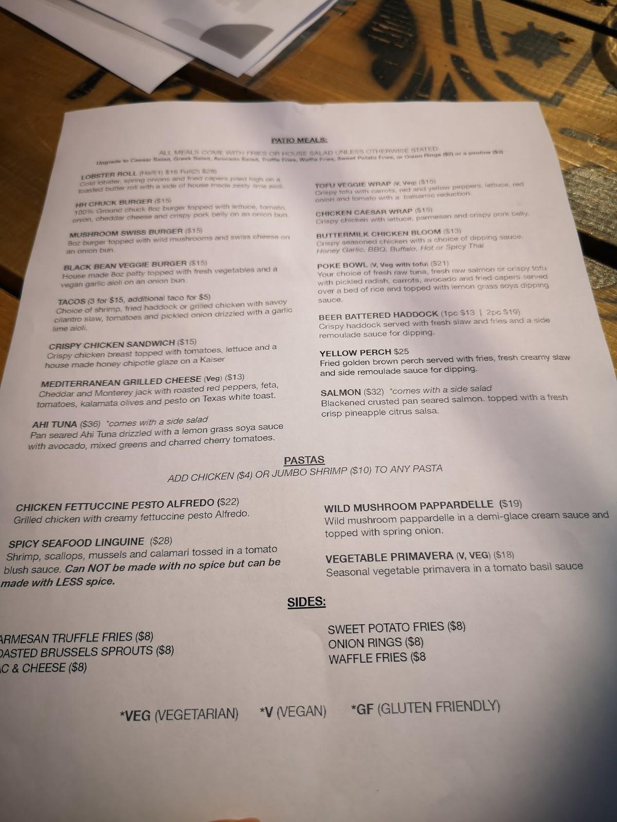Menu at Harbour House Waterfront Eatery restaurant, Windsor