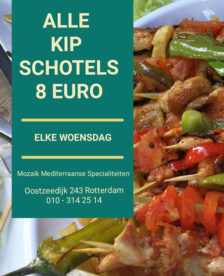 Menu at Mozaik, Rotterdam, Oostzeedijk 243