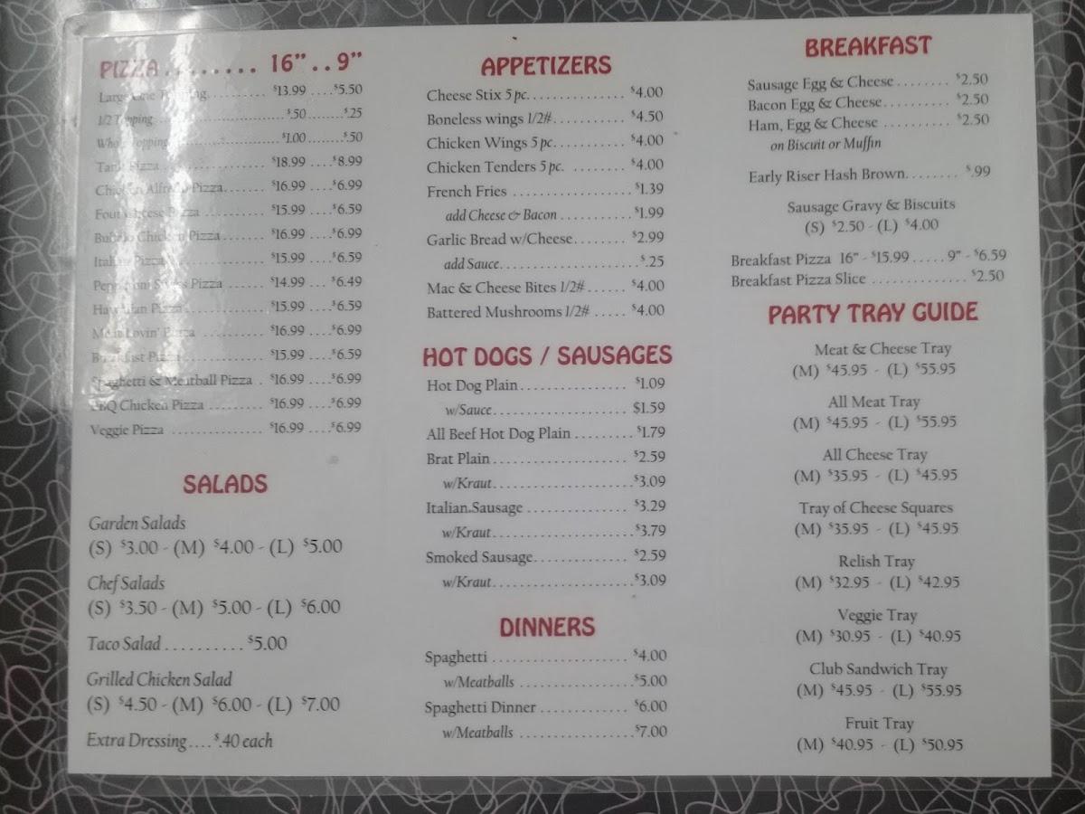 Menu at Old Canal Stop restaurant, Chillicothe