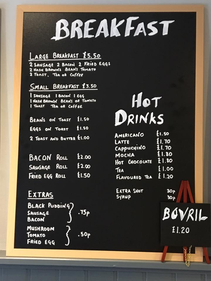 Menu at Olivers Café cafe, Hull