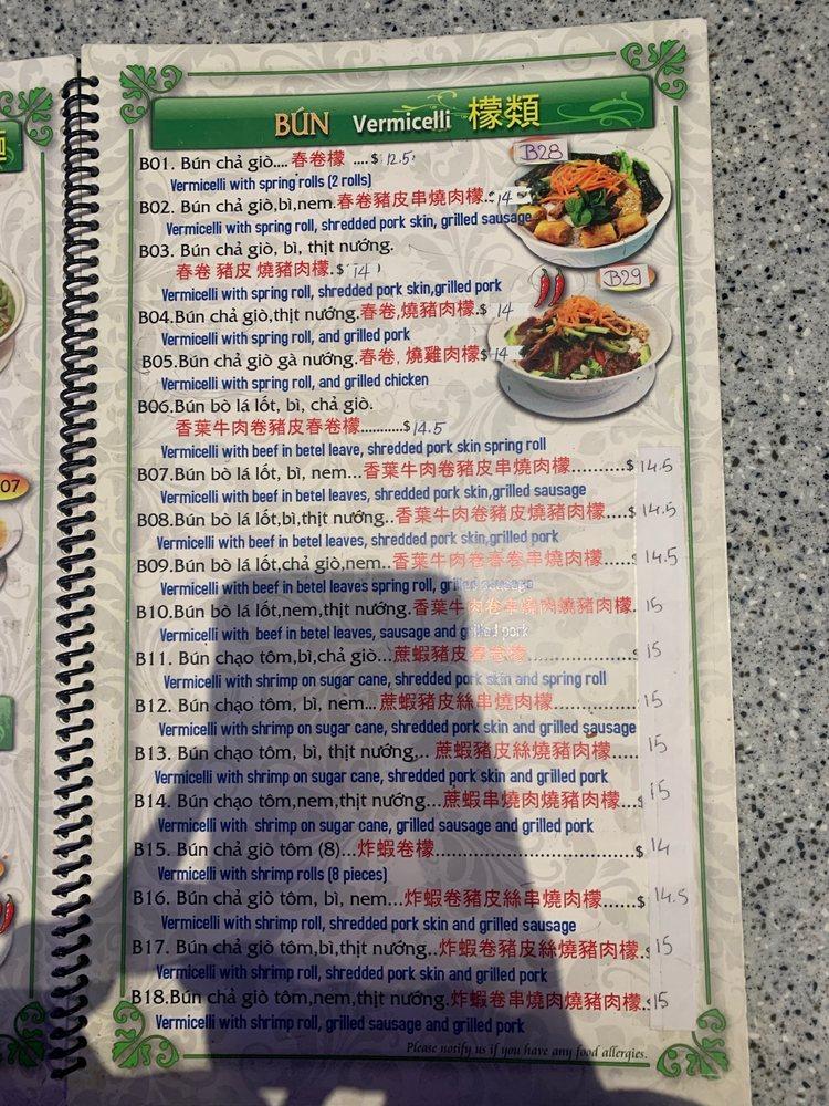 Menu at Pho Com Tam 168 Vietnamese Cuisines restaurant, Toronto ...