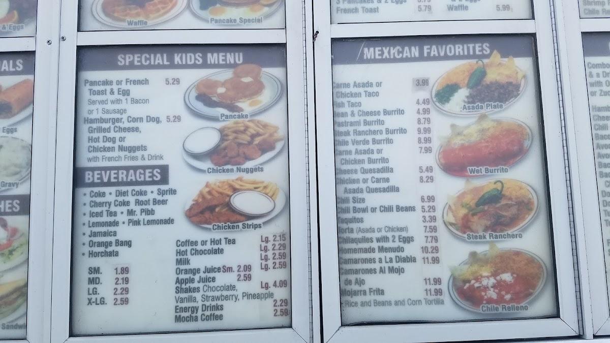 Menu at Terry's Cafe, Stanton