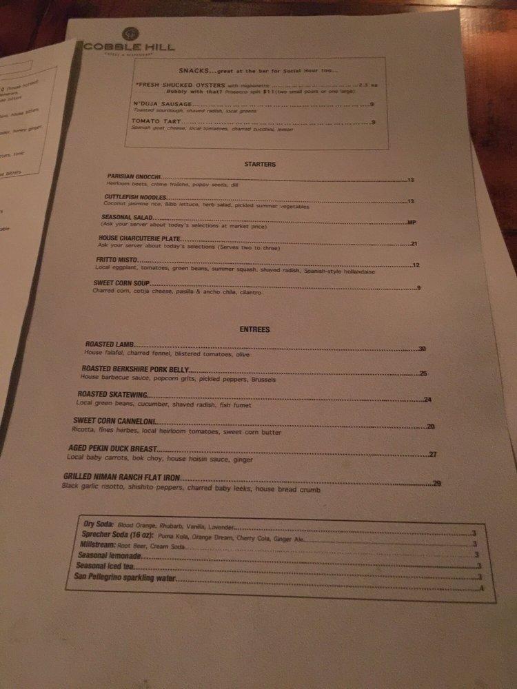 Menu at Cobble Hill Eatery & Dispensary pub & bar, Cedar Rapids