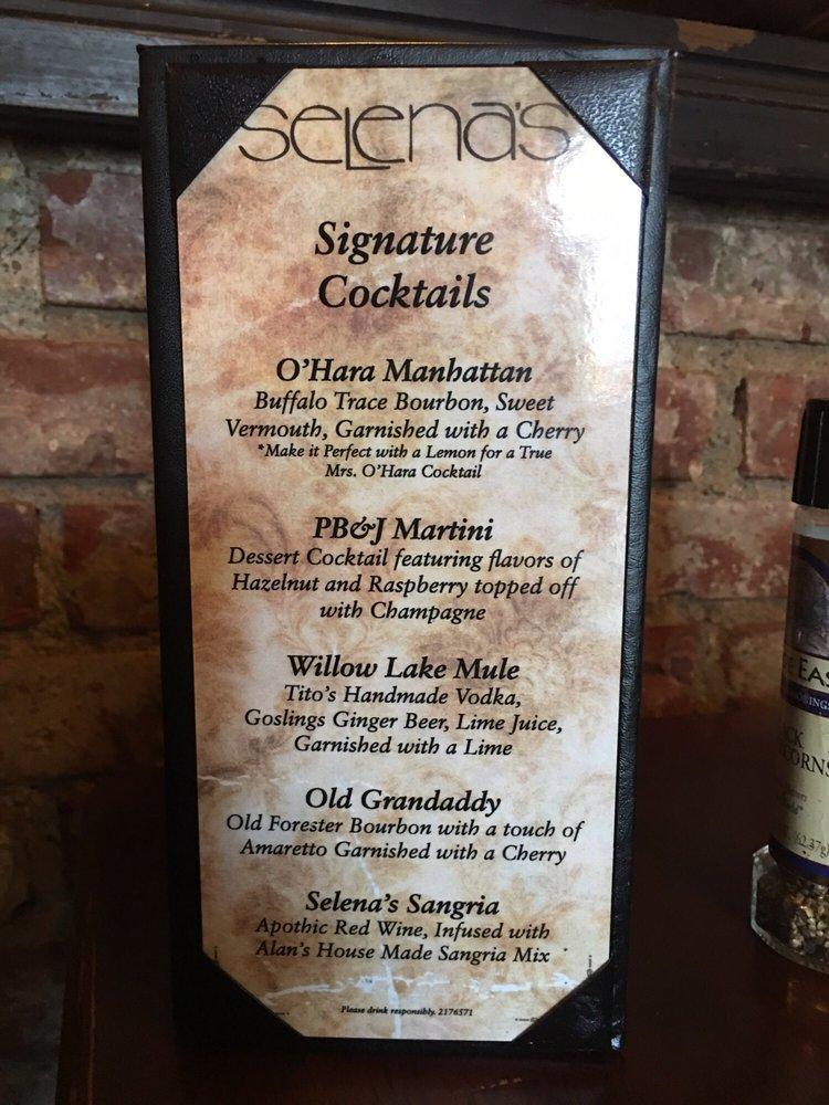 Menu at Selena's at Willow Lake Tavern restaurant, Louisville