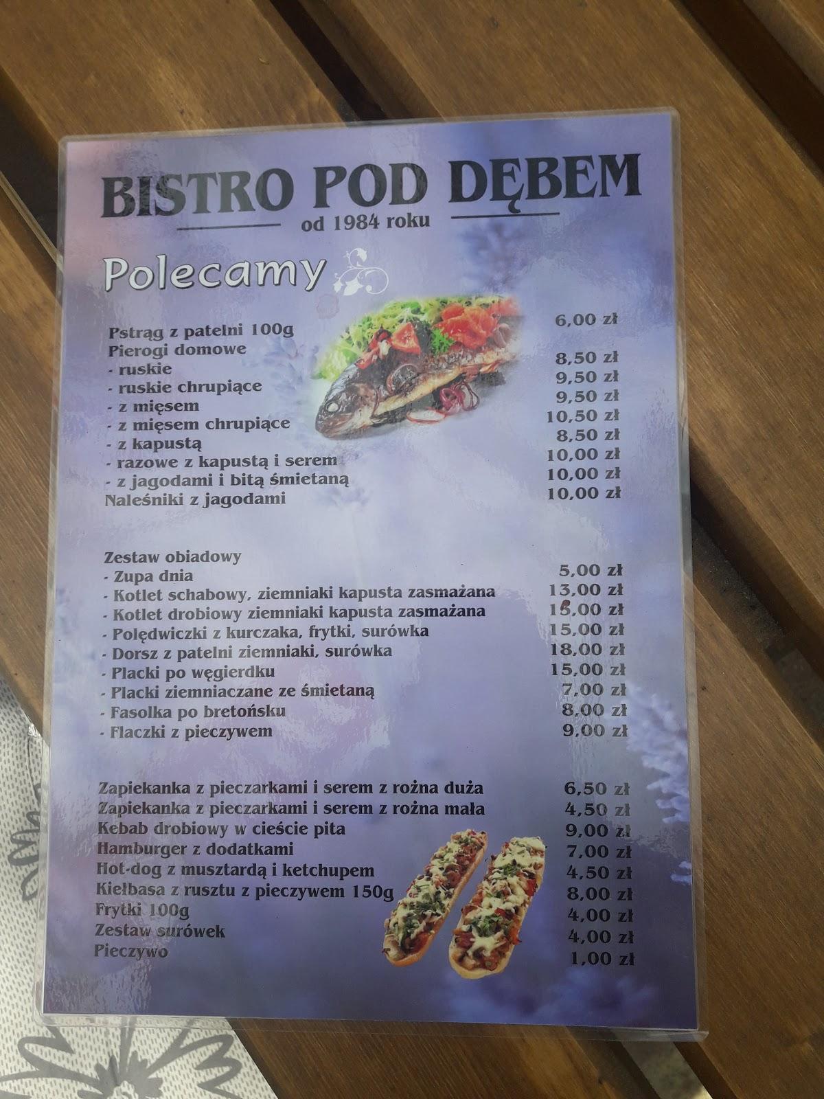 Menu at Bistro Pod Dębem pub & bar, Rymanów-Zdrój