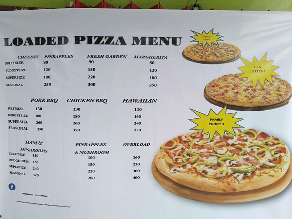 Menu at LOADED-pizzeria•restaurant, Calapan