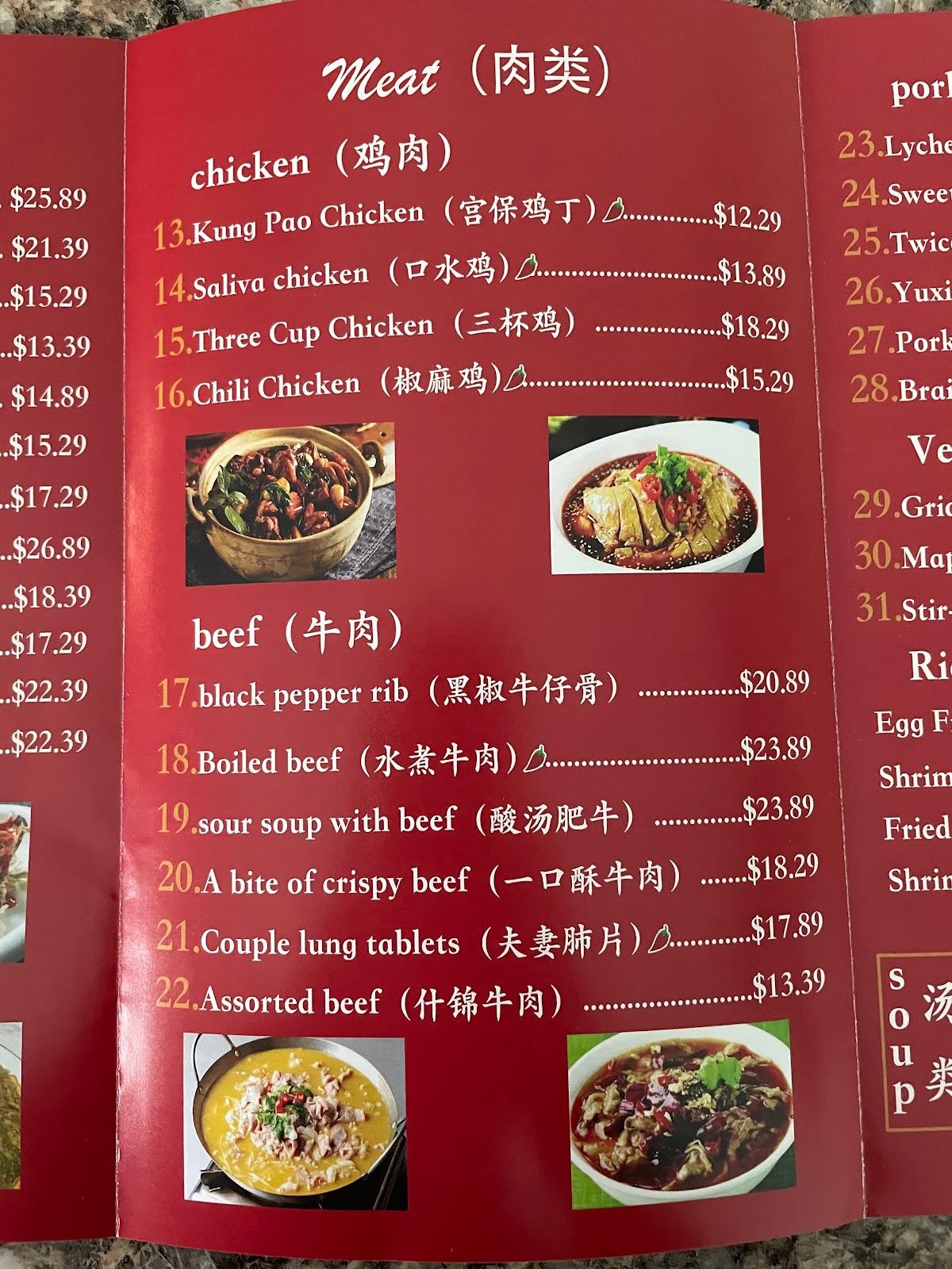 Menu at Old Li‘s Restaurant, Charleston