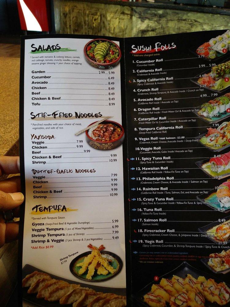 Menu at Yogis Grill Scottsdale restaurant, Scottsdale