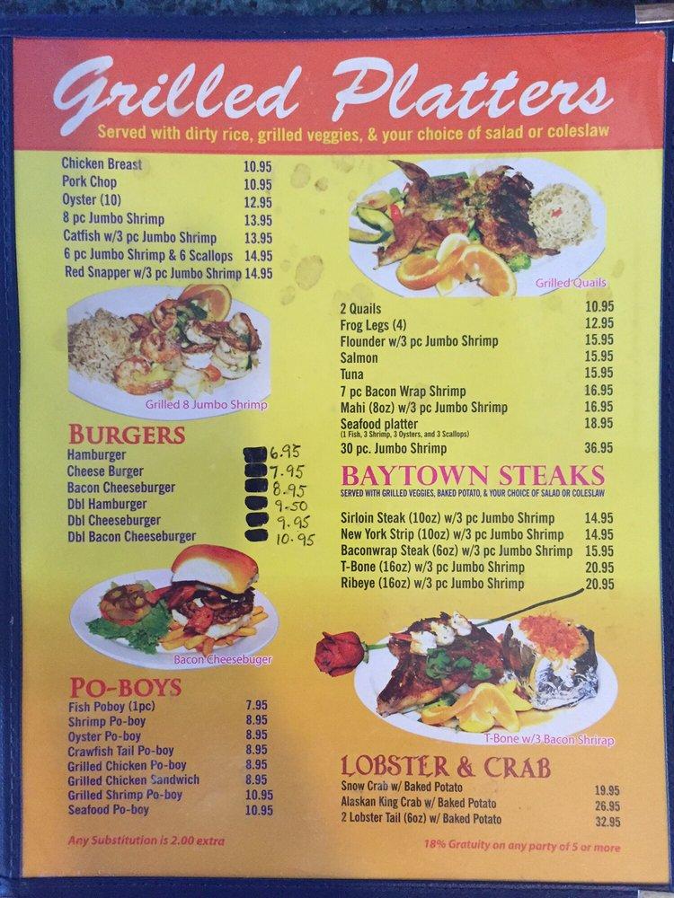 Menu at Baytown Seafood Freeport restaurant, Freeport