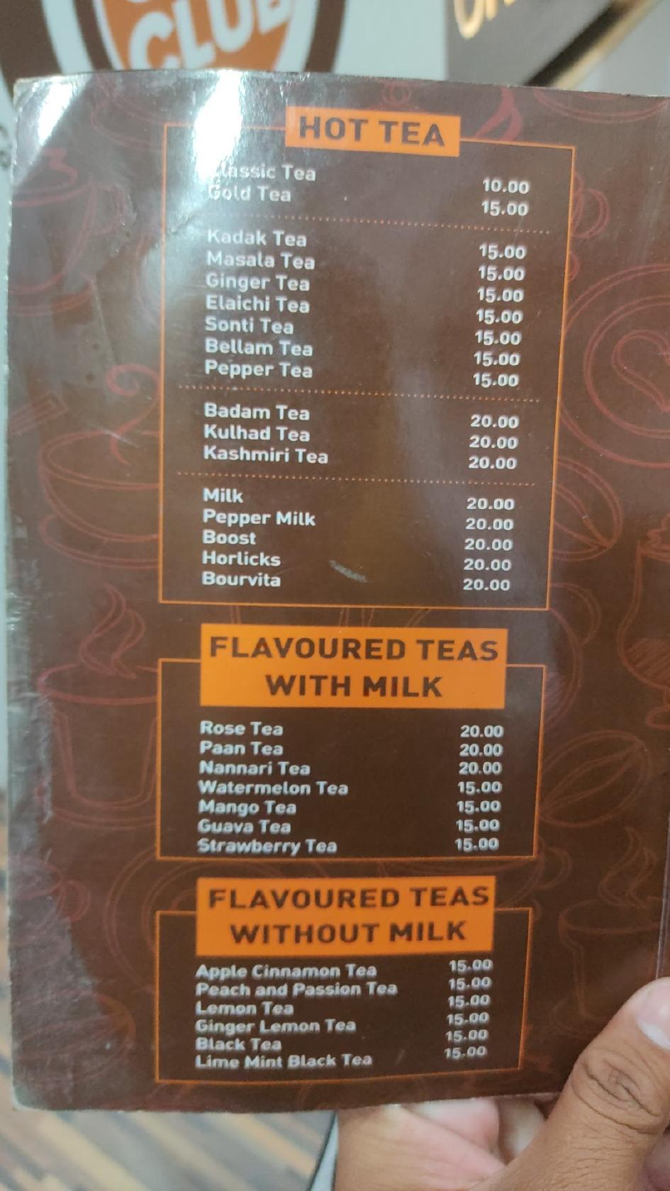 Menu at CHAI CLUB - NAIMNAGAR, Hanamkonda