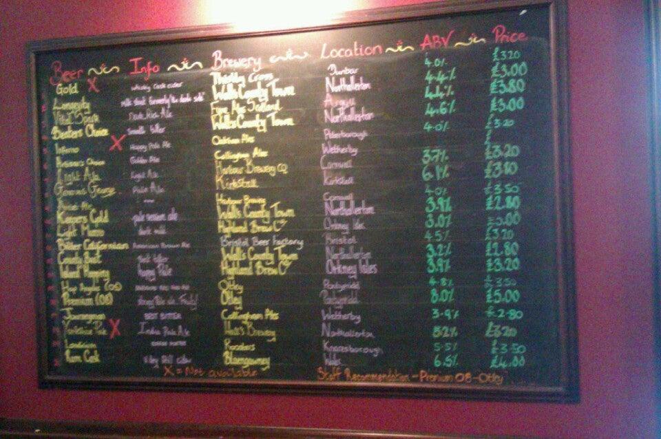 Menu at York Tap pub & bar, York, Station Rd