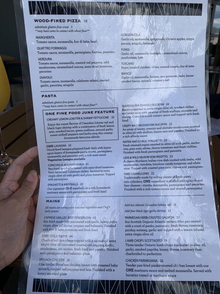 Menu at One Fine Food cafe, Peterborough