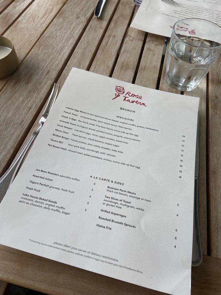 Menu at Rose Tavern pub & bar, Canandaigua