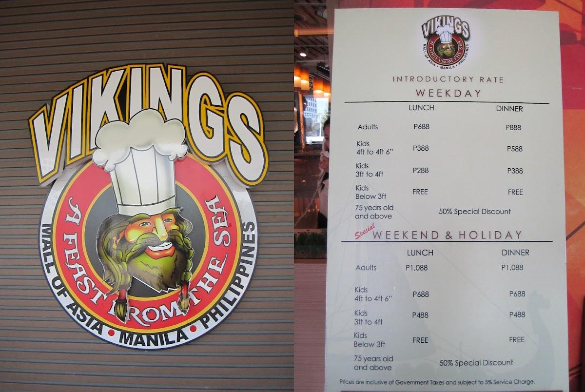 Menu at Vikings Luxury Buffet, SM Jazz Mall Makati restaurant, Makati ...