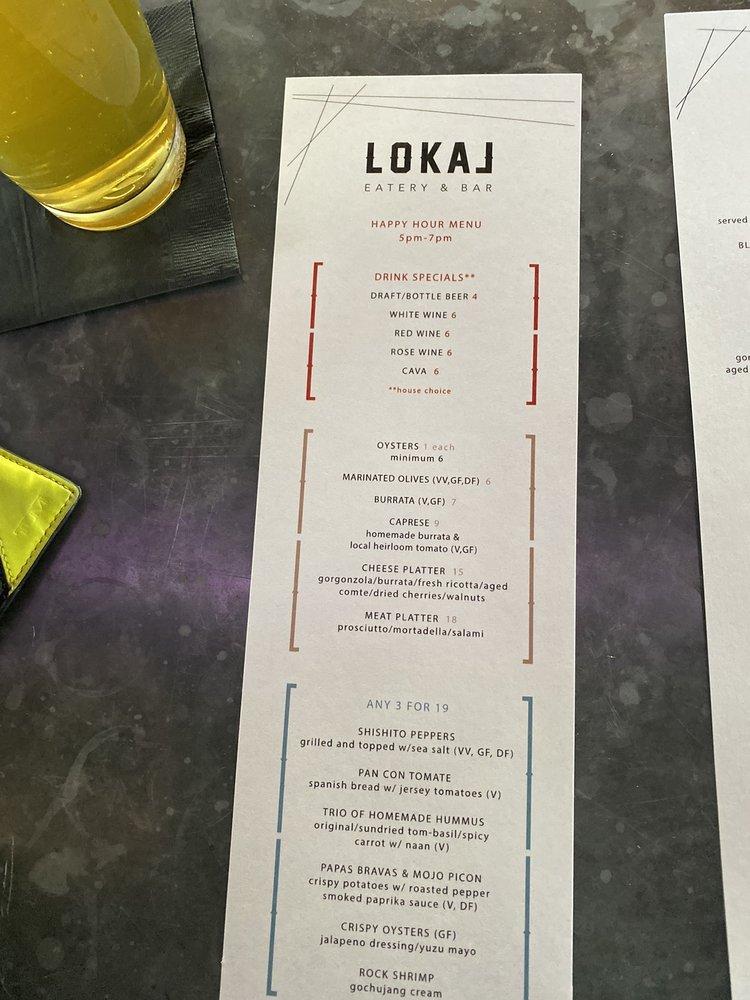Menu at Lokal Eatery & Bar, Jersey City
