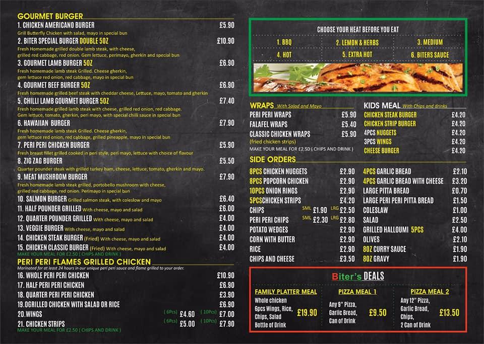 Menu at Biters Ashford restaurant, Ashford