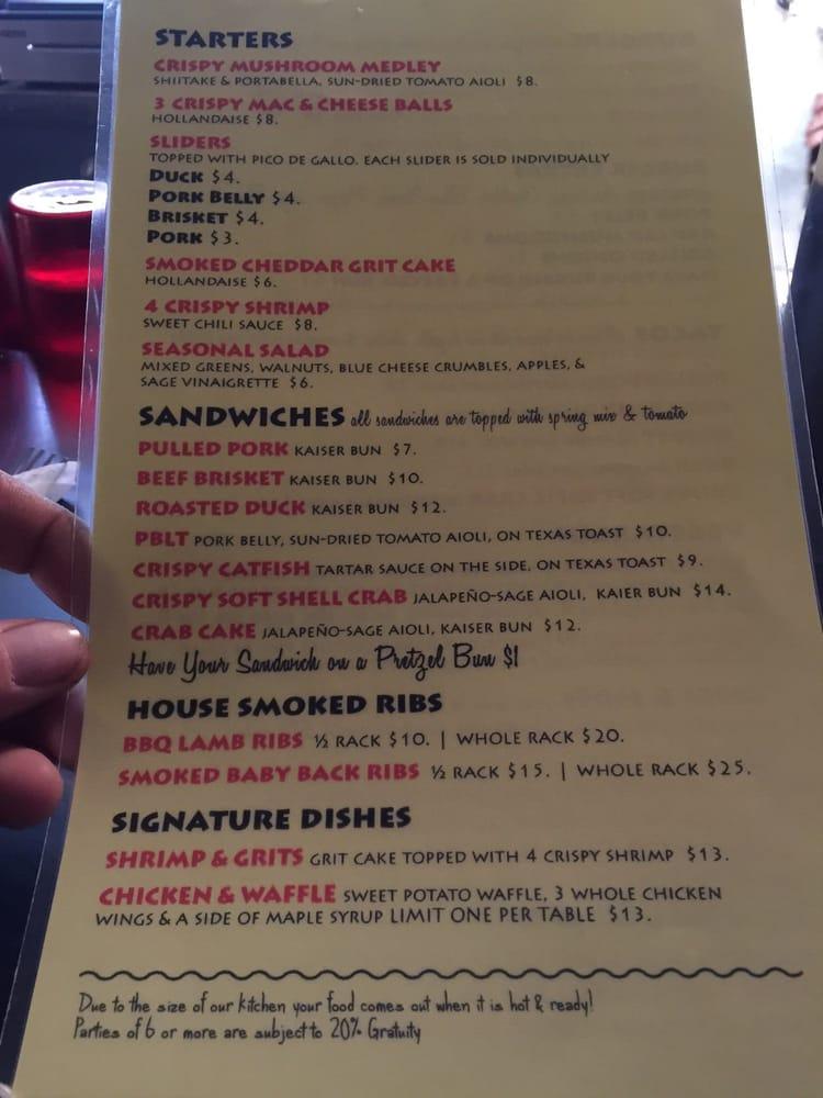 Menu at Hammerheads restaurant, Louisville, 921 Swan St