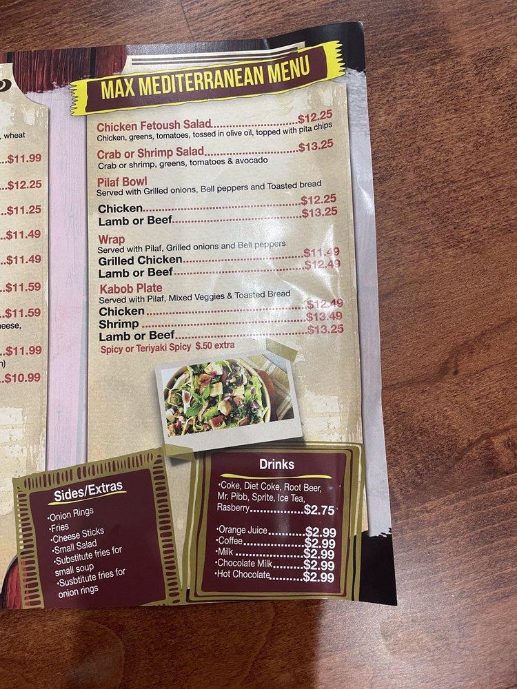Menu at Max's Brunch House Café cafe, Selma