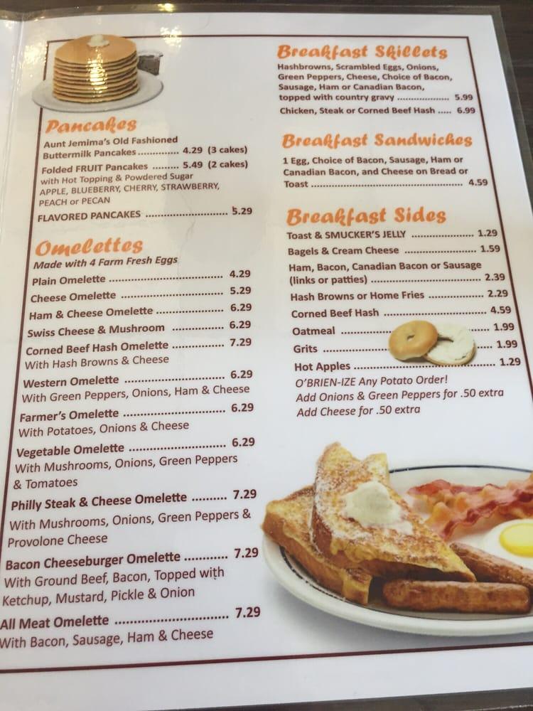 Menu at Sam & Charlie's White Hut Diner restaurant, Toledo