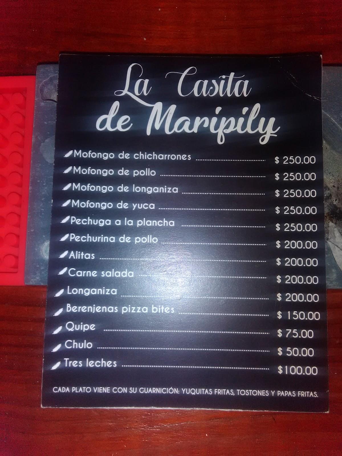 Menu at Blue House restaurant, Santiago De Los Caballeros