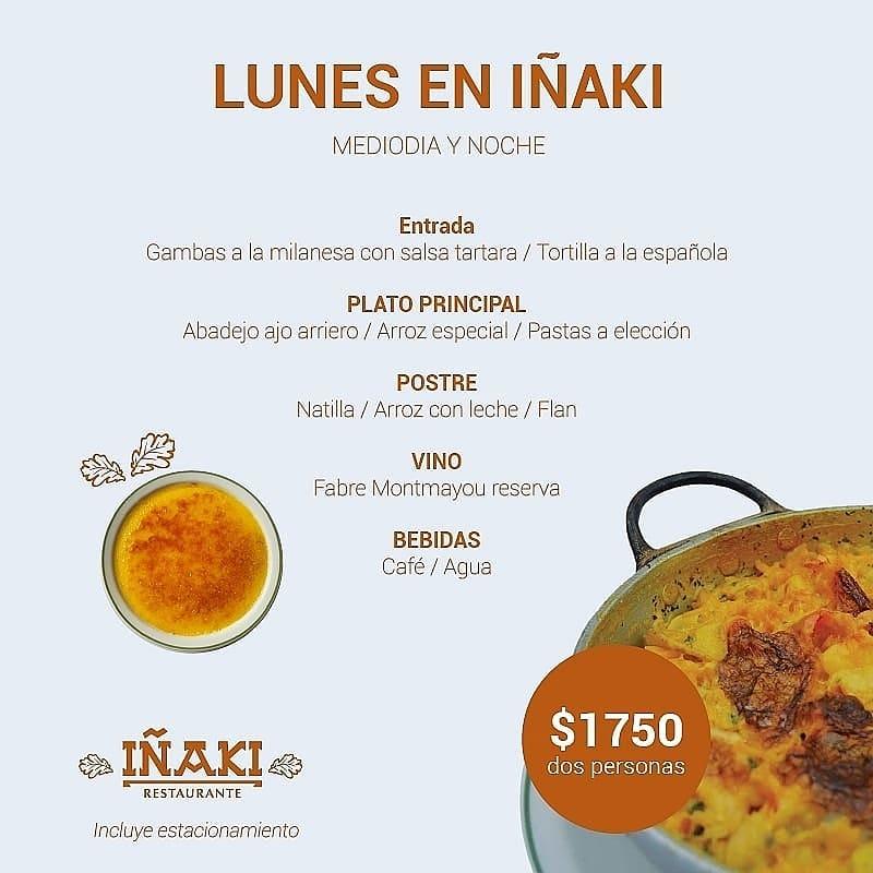 Carta de Iñaki Restaurante, Buenos Aires