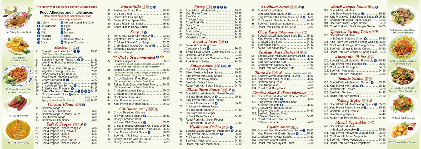 Menu at Kam Sing Chinese Takeaway fast food, Aberystwyth