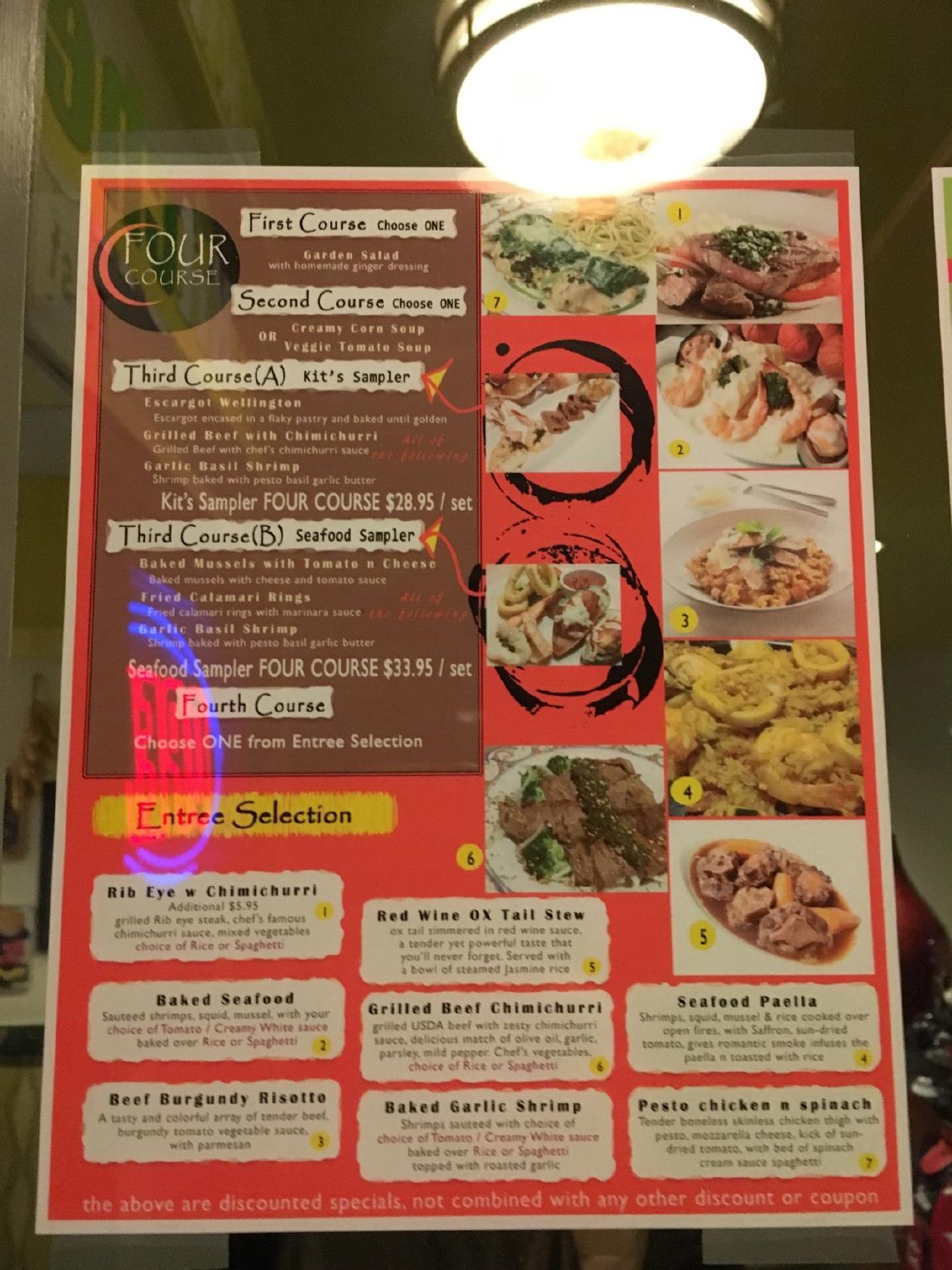 Menu at Kit N Kitchen restaurant, Honolulu