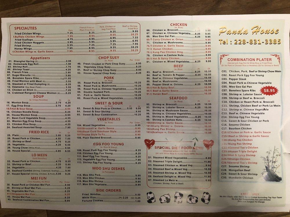 Menu at Panda House restaurant, Gulfport, E Pass Rd
