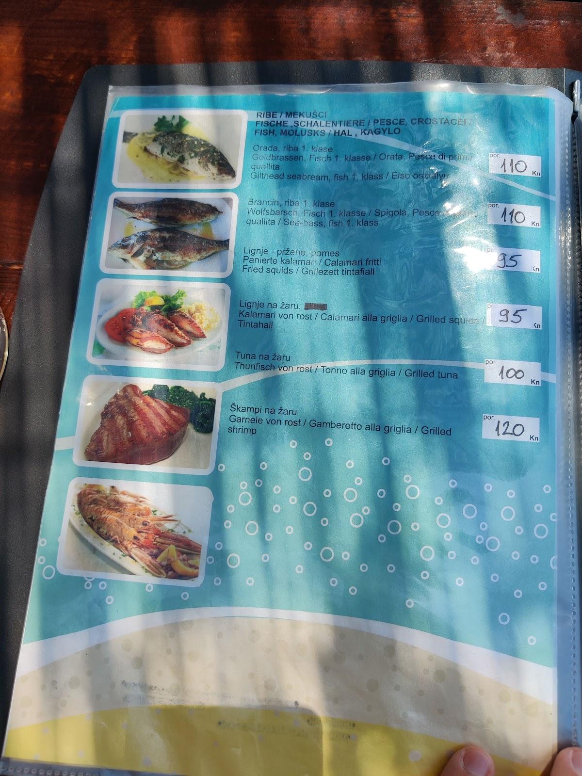 Menu at Strandgrill Neno pub & bar, Fažana