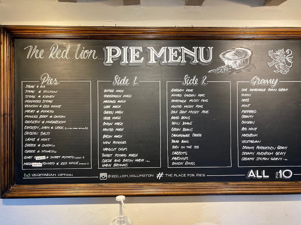 Menu at The Red Lion pub & bar, Hollington, Main St