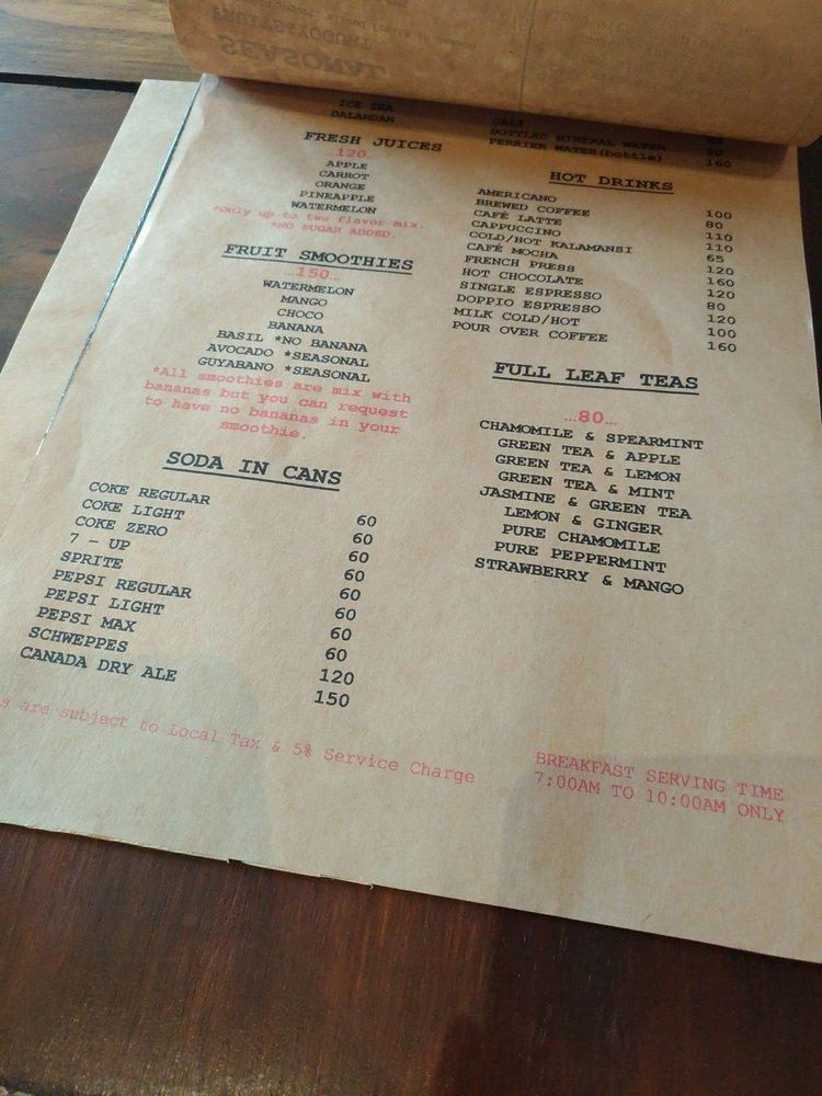 Menu at Circa 1850 restaurant, Cagayan de Oro, 890 Recto Ave