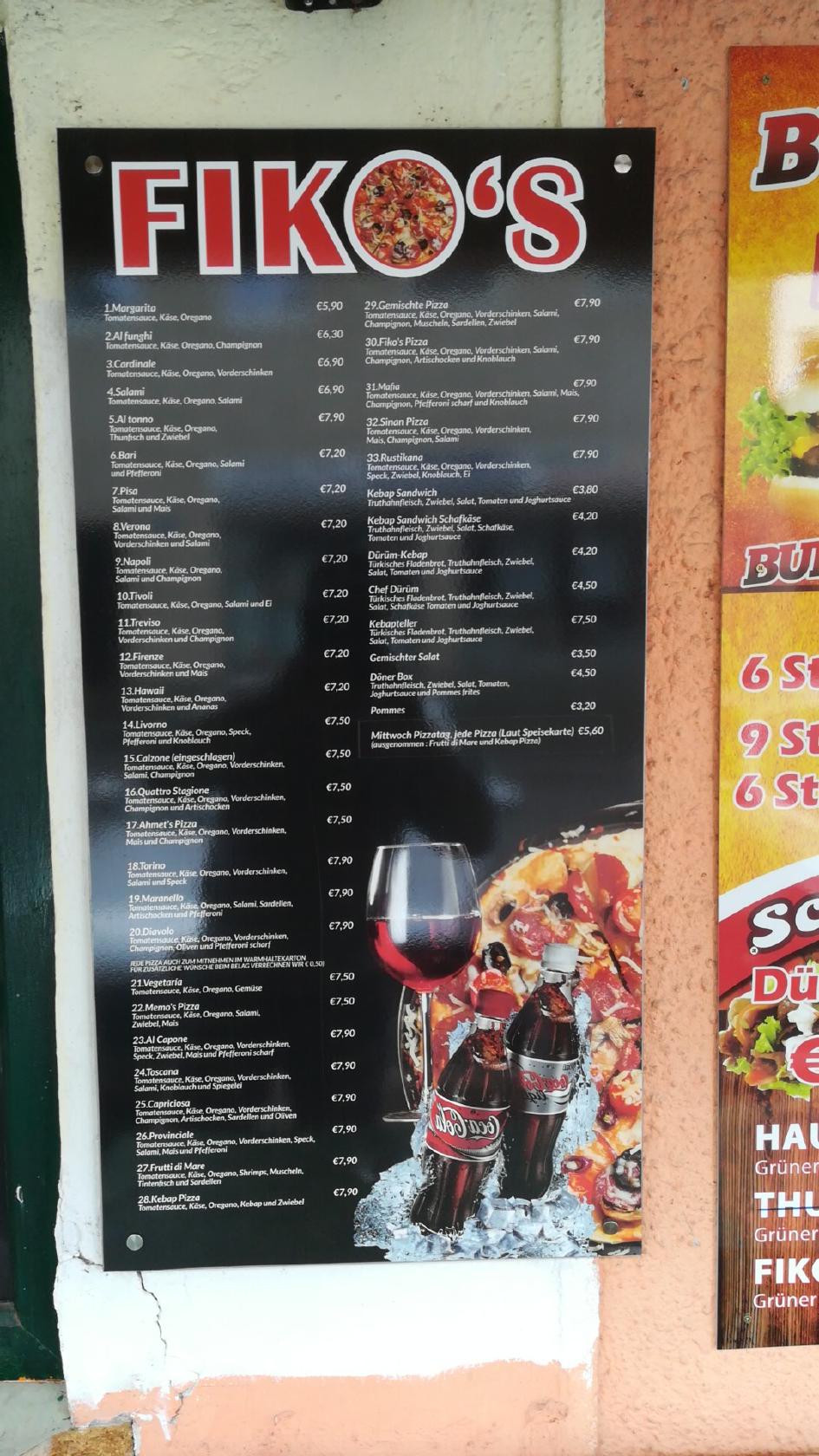 Speisekarte von Fiko Pizza&Kebap, Sierning