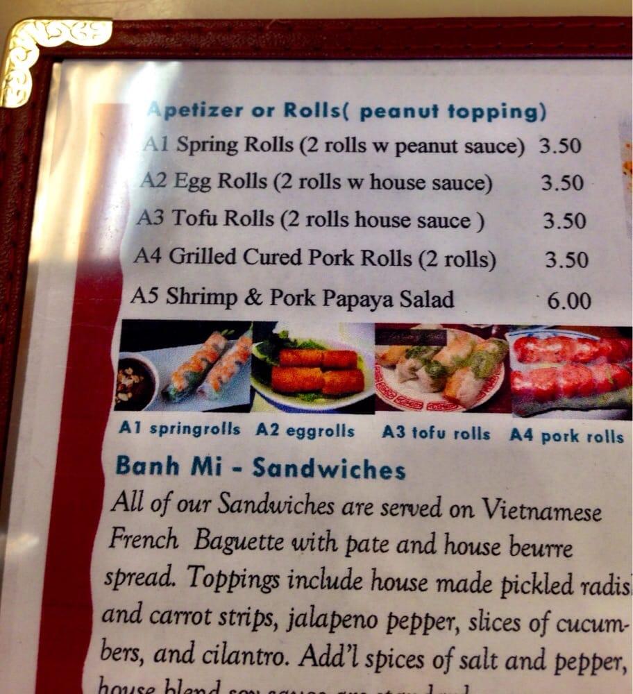 Menu at Miss Saigon restaurant, Virginia Beach, Shore Dr Ste 105