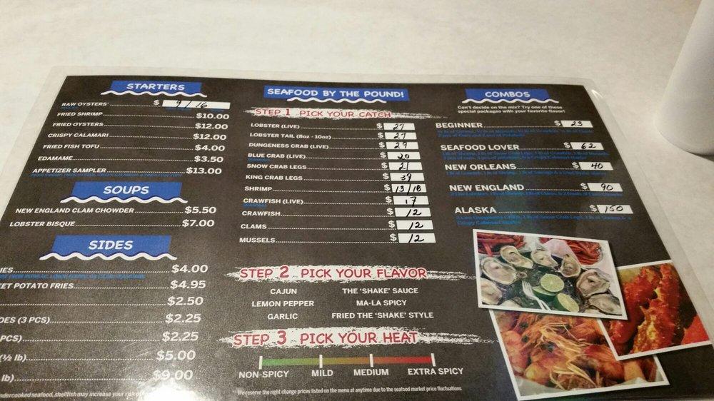 Menu at Seafood Shake pub & bar, Cleveland Heights