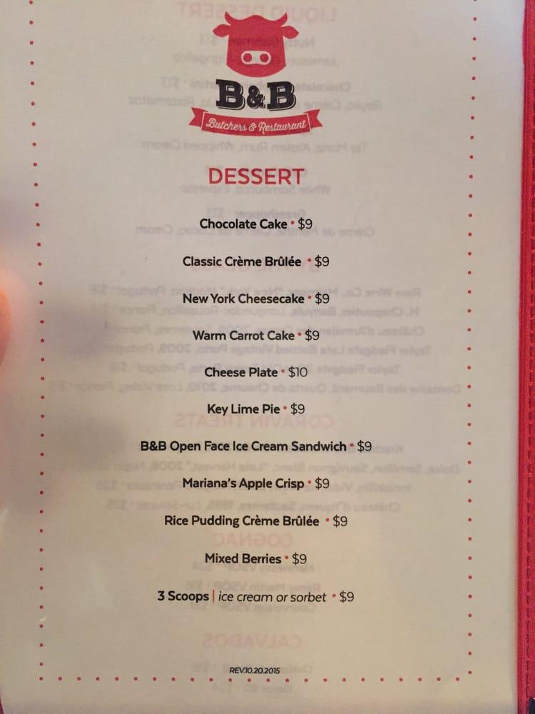 Menu at B&B Butchers & Restaurant, Houston