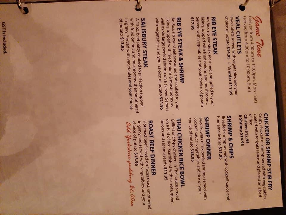 Menu at Coach's Corner Sports Bar &Grill, Morinville