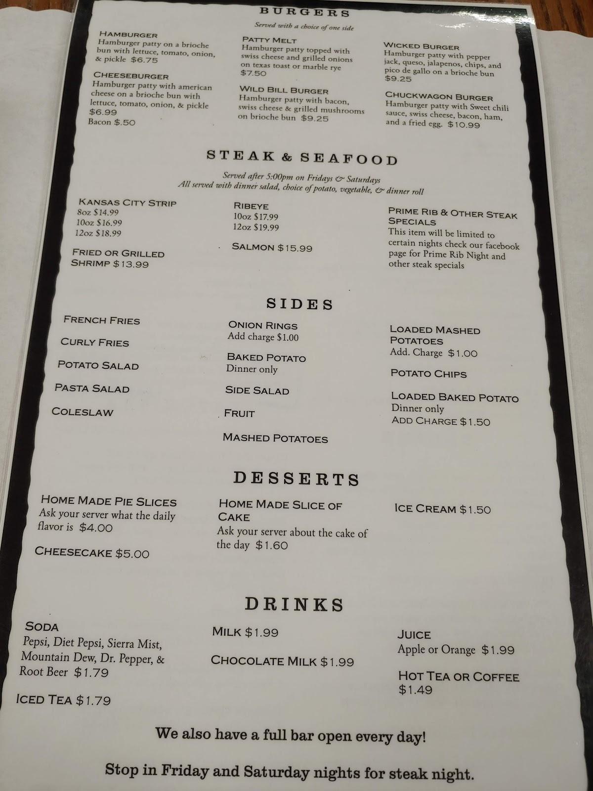 Menu at Hitching Post Restaurant, Abilene