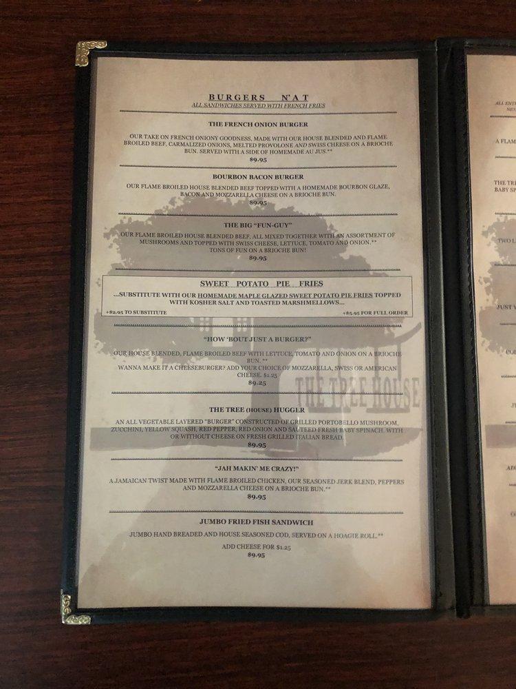 Menu at The Tree House restaurant, Belle Vernon