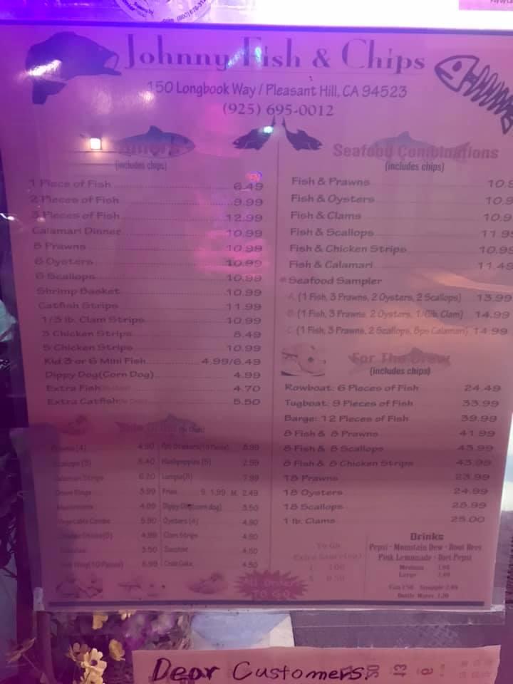 Menu at Tugboat Fish & Chips fast food, Pleasant Hill