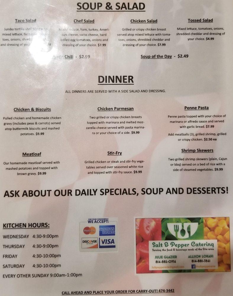Menu at American Legion Post 742 pub & bar, Fairview